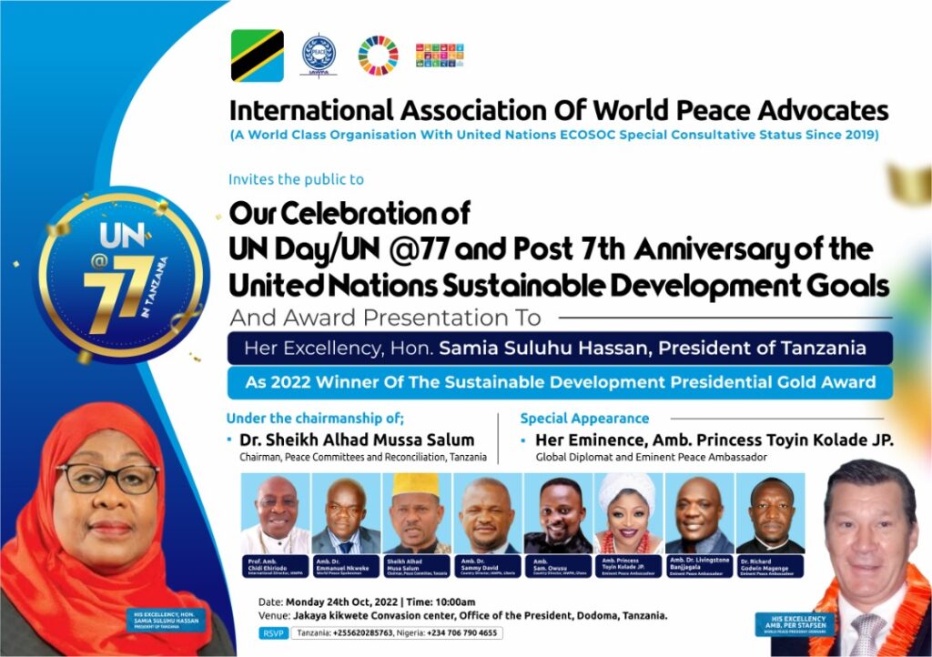 Tanzanian President, Suluhu Wins 2022 SDG Presidential Gold Award