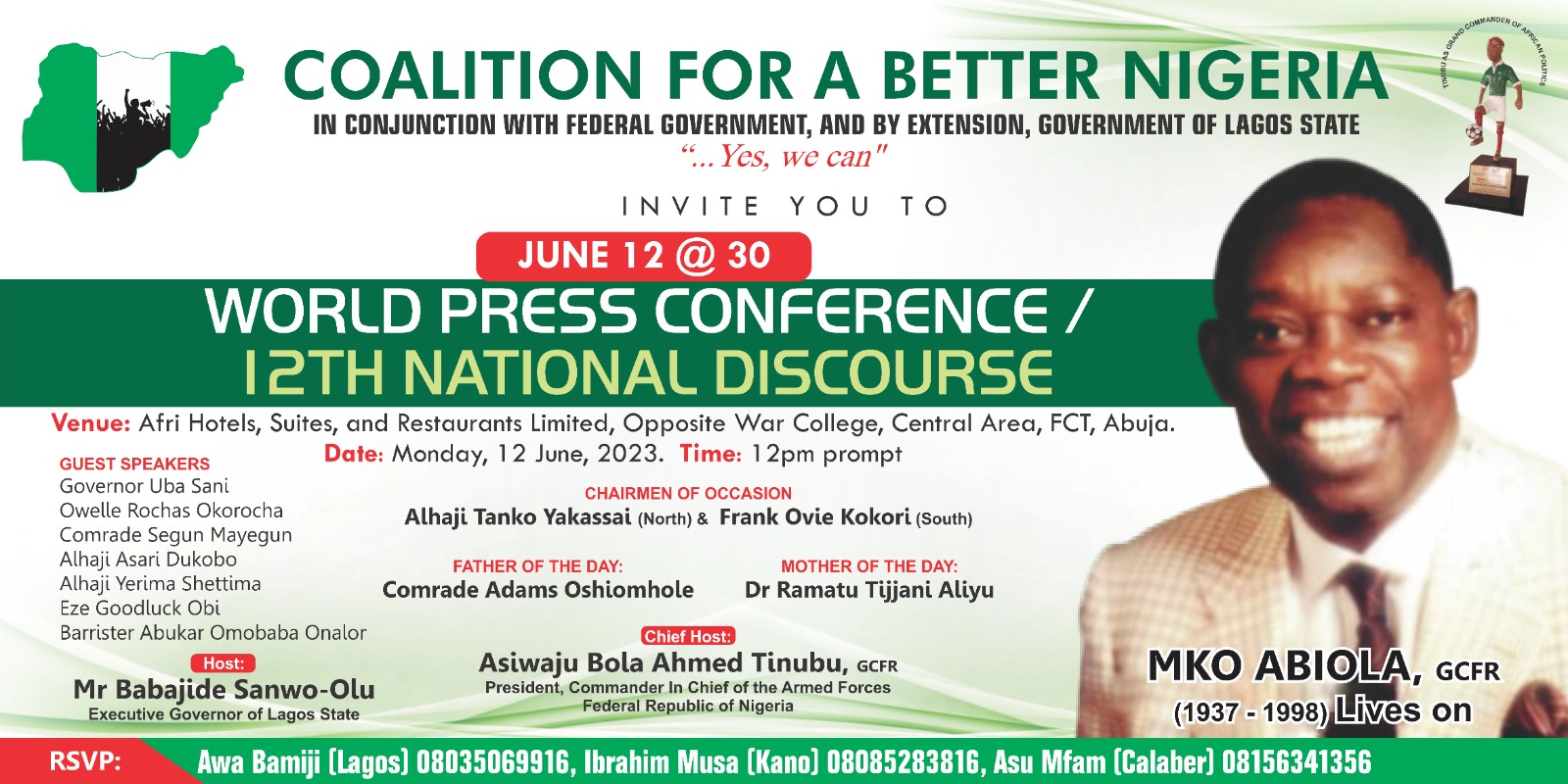 Tinubu, Sanwo-Olu, Uba Sani Other Dignitaries To Grace Coalition Pro ...