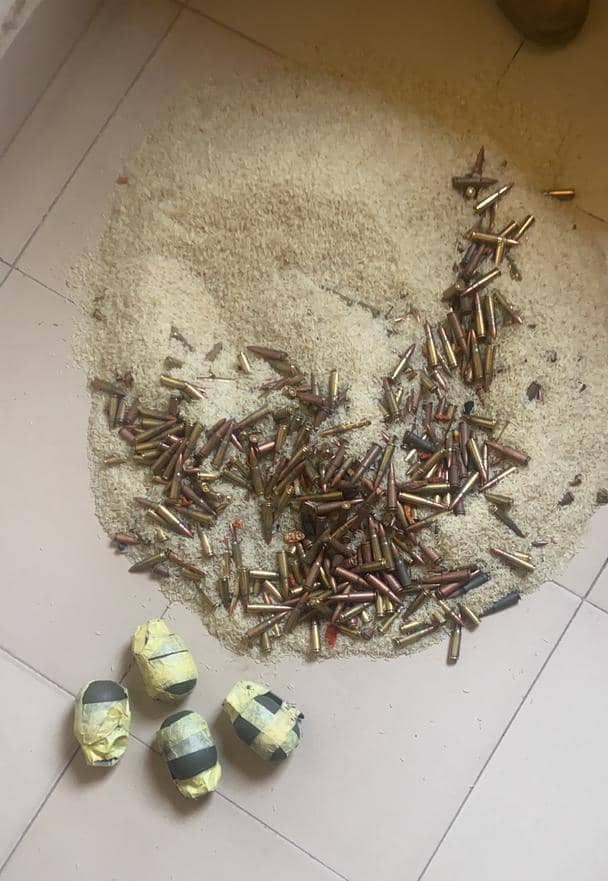 PICTORIAL: Army Arrests Soldier Who Concealed Illegal Arms In Bag Of Rice