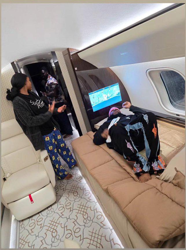 PICTORIAL: Davido, Chioma Proceed On Honeymoon On New Private Jet