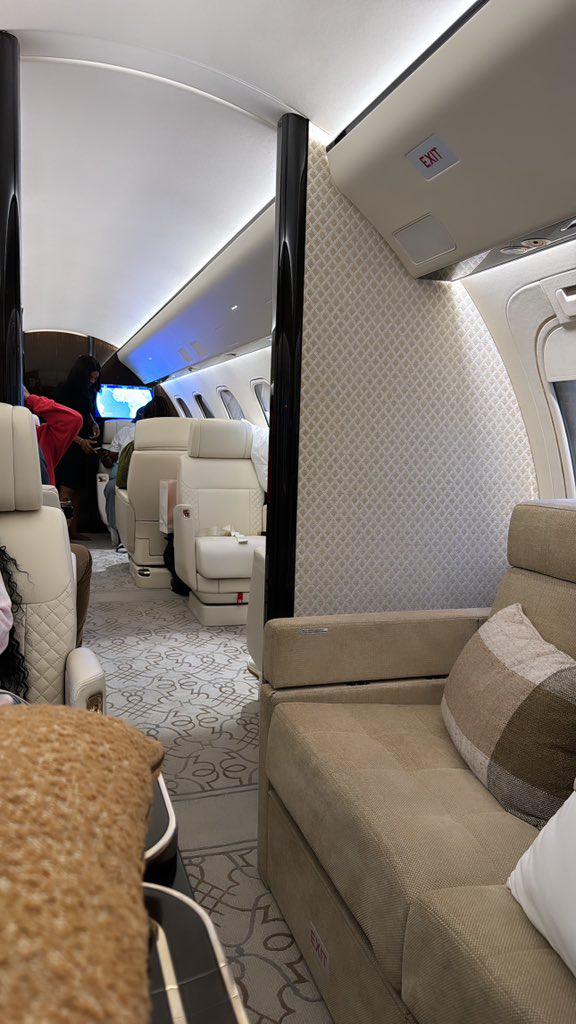 PICTORIAL: Davido, Chioma Proceed On Honeymoon On New Private Jet