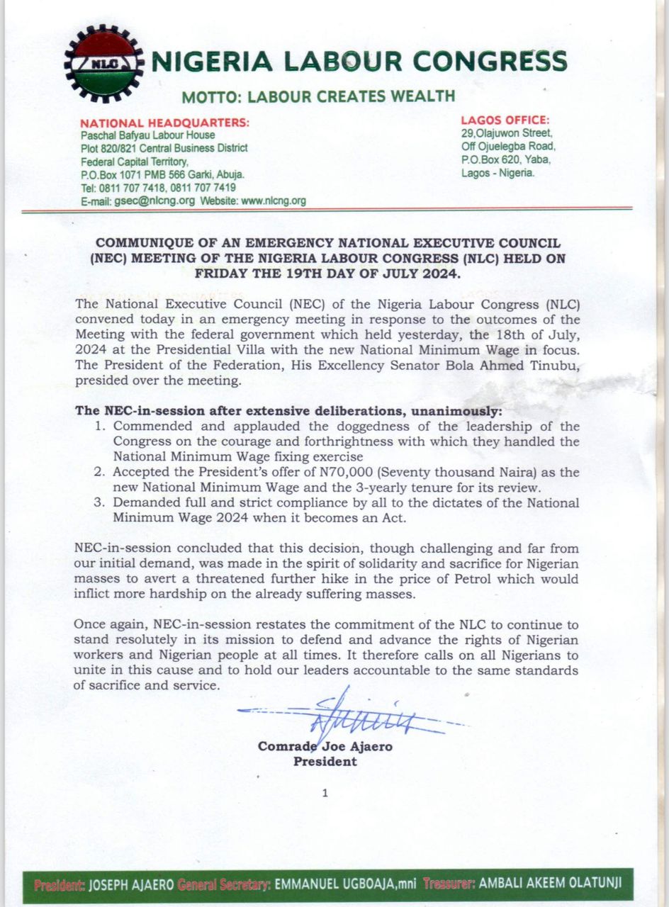 Tinubu Govt's Threat To Further Hike Petrol Price Forced Us To Accept N70k Minimum Wage — NLC