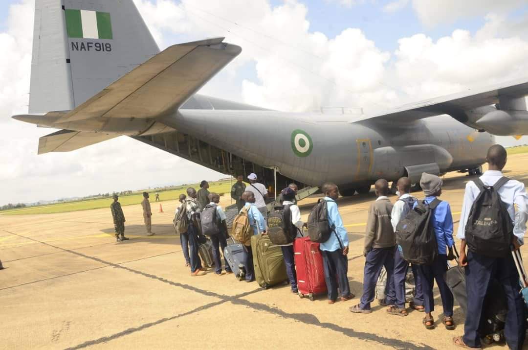 PICTORIAL: NAF Airlifts Air Force Secondary School Students To Home ...
