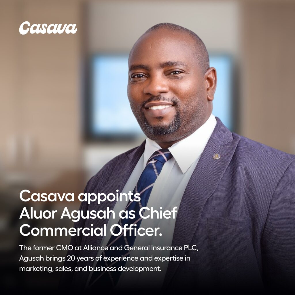 Casava Insurance Appoints Aluor Agusah As Chief Commercial Officer