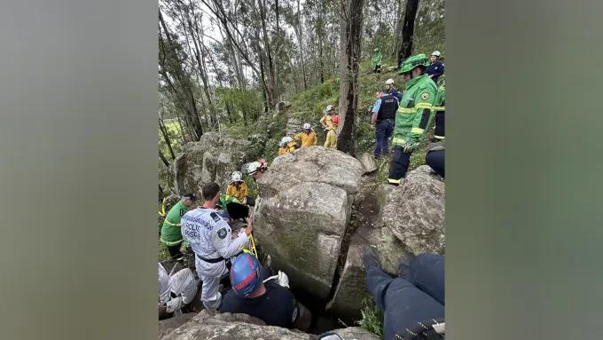 PICTORIAL: Woman Trapped Upside Down Between Rocks For 7 Hours In Australia
