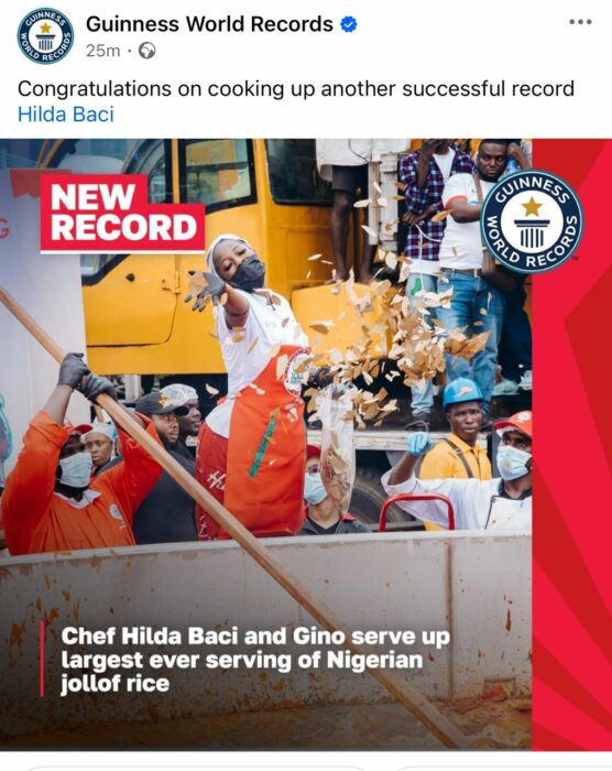 JUST-IN: Guinness World Records Confirms Hilda Baci’s Historic Largest ...